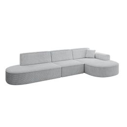 ECKSOFA Ottomane Rechts MARI-L2 - 328x171x79 cm Grau Cord