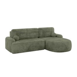 ECKSOFA mit Schlaffunktion und Bettkasten LIRA-L - 264x172x89 Olive