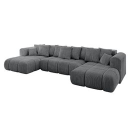 WOHNLANDSCHAFT CLOUD-U-v1 405x185x90 Dunkelgrau Cord