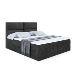 BOXBETT mit Matratze H4 und Lattenrost - BOXI3 - 140x200 cm - H4 - Schwarz
