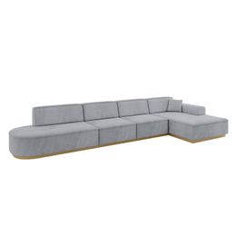 ECKSOFA Ottomane Rechts IREA-L3-v2 - 412x165x80 cm Grau