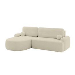 ECKSOFA mit Schlaffunktion und Bettkasten LIRA-L - 264x172x89 Beige