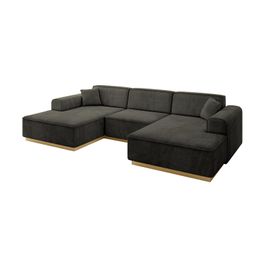 WOHNLANDSCHAFT IREA-U1-v2 - 301x165x80 cm Schwarz
