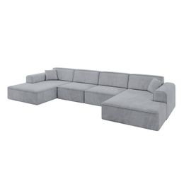 WOHNLANDSCHAFT IREA-U2-v3 - 386x165x77 cm Grau