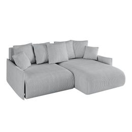 ECKSOFA Ottomane rechts ONESK-L -v1 216x177x72 Grau Cord