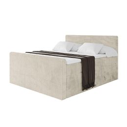 BOXSPRINGBETT mit Matratze H3|H4 und Lattenrost - TOLO-Z KING 140x200 Cord - Creme