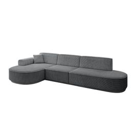 ECKSOFA Ottomane Links MARI-L2-v3 - 328x171x83 cm Dunkelgrau Cord