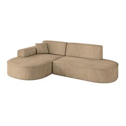 ECKSOFA Ottomane Links MARI-L1 - 243x171x79 cm Taupe Velours