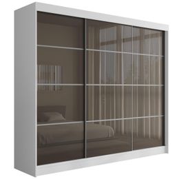 KLEIDERSCHRANK PEKA III - 250 cm - Wei&szlig;|Grau