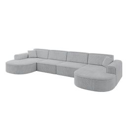 WOHNLANDSCHAFT MARI-U2 - 388x171x79 cm Grau Cord