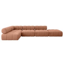 ECKSOFA modulares Sofa Favio-L2 - 380x190x70 cm Apricot Velours