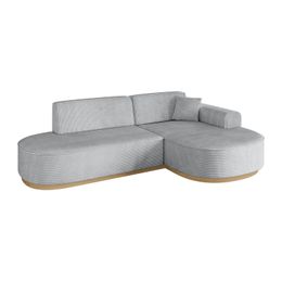 ECKSOFA Ottomane Rechts MARI-L1-v2 - 243x171x83 cm Grau Cord