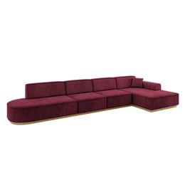 ECKSOFA Ottomane Rechts IREA-L3-v2 - 412x165x80 cm Bordeauxrot
