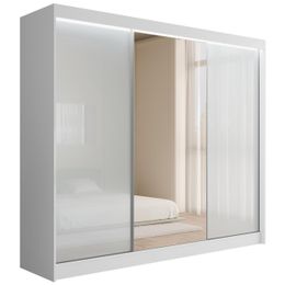 KLEIDERSCHRANK VESLI mit LED - 250 cm - Wei&szlig;