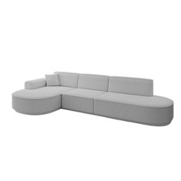 ECKSOFA Ottomane Links MARI-L2-v3 - 328x171x83 cm Hellgrau Boucl&eacute;
