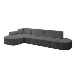 ECKSOFA Ottomane Links LIVO-L2 - 337x173x79,5 cm Grau