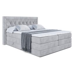 BOXSPRINGBETT NOEL KING - 140 x 200 - H3/H4 - Hellgrau