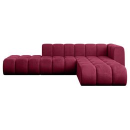 ECKSOFA modulares Sofa Zuvon-L1 - 296x177x70 cm Bordeauxrot