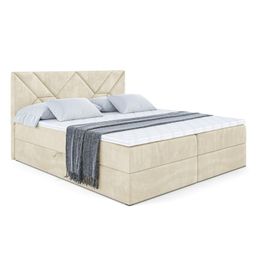BOXBETT mit Matratze H4 und Lattenrost - BARWA - 120 x 200 - H4 - Beige