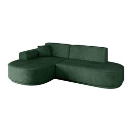 ECKSOFA Ottomane Links MARI-L1-v3 - 243x171x83 cm Gr&uuml;n Cord