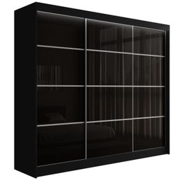KLEIDERSCHRANK PEKA III mit LED - 250 cm - Schwarz