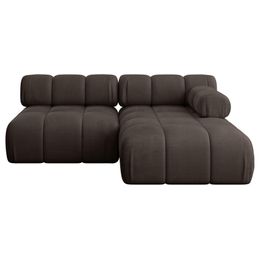 ECKSOFA modulares Sofa Razon-L1 - 190x160x70 cm Braun Velours