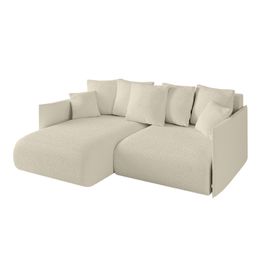 ECKSOFA Ottomane links ONESK-L 216x177x72 Beige Boucl&eacute;