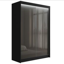 KLEIDERSCHRANK PEKA mit LED - 120 cm - Schwarz|Grau