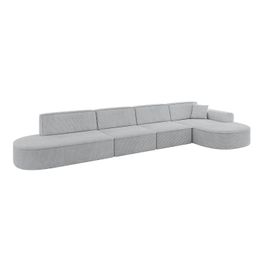 ECKSOFA Ottomane Rechts MARI-L3 - 413x171x79 cm Grau Cord
