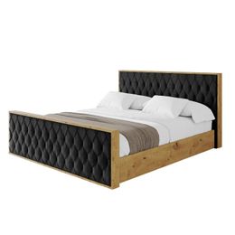 POLSTERBETT mit Bettkasten, Fu&szlig;teil und Lattenrost, Boxbett ohne Matratze - ENZO5-Z 120x200 Schwarz