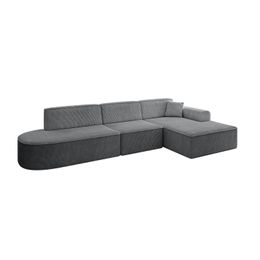 ECKSOFA Ottomane Rechts IREA-L2-v3 - 327x165x77 cm Duneklgrau