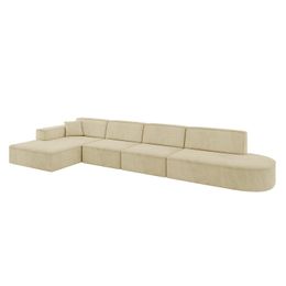 ECKSOFA Ottomane Links IREA-L3-v4 - 412x165x77 cm Beige