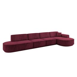 ECKSOFA Ottomane Rechts MARI-L3-v3 - 413x171x83 cm Bordeaux Velours