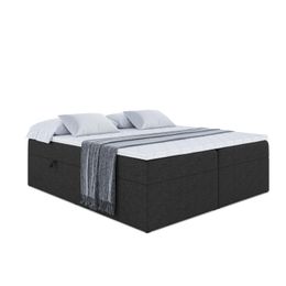 BOXBETT mit H4-Matratze und Lattenrost - MARCE BW - 140x200 Schwarz