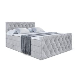 BOXSPRINGBETT AMAY-Z KING - 140x200 - H3/H4 - Hellgrau
