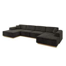 WOHNLANDSCHAFT IREA-U2-v2 - 386x165x80 cm Schwarz
