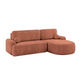 ECKSOFA mit Schlaffunktion und Bettkasten LIRA-L - 264x172x89 Apricot