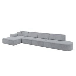 ECKSOFA Ottomane Links IREA-L3-v3 - 412x165x77 cm Grau