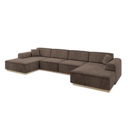 WOHNLANDSCHAFT IREA-U2 - 386x165x80 cm Braun