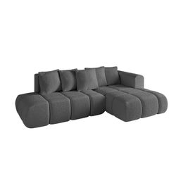 ECKSOFA Ottomane Rechts CLOUD-L-v1 280x185x90 Grau Boucl&eacute;