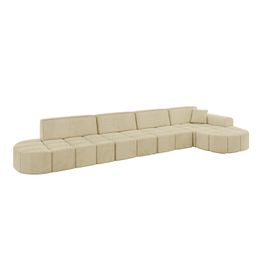 ECKSOFA Ottomane Rechts LIVO-L3 - 422x173x79,5 cm Beige