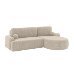 ECKSOFA mit Schlaffunktion und Bettkasten LIRA-L - 264x172x89 Beige