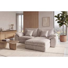 Riess Ambiente Stilvolles Sofa SOHO 225cm beige Chenille 3-Sitzer Couch mit Wellenunterfederung Riess-Ambiente Wohnzimmer Modern Skandinavisch