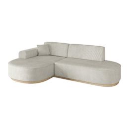 ECKSOFA Ottomane Links MARI-L1-v1 - 243x171x83 cm Creme Cord
