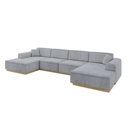 WOHNLANDSCHAFT IREA-U2-v2 - 386x165x80 cm Grau
