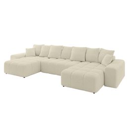 WOHNLANDSCHAFT ENIL-U 401x189x68 Beige Boucl&eacute;