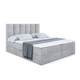 BOXBETT mit Matratze H4 und Lattenrost - BOXI1 - 140x200 cm - H4 - Hellgrau