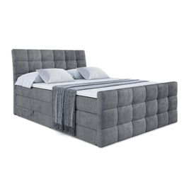 BOXSPRINGBETT BRUGO-Z KING - 160 x 200 - H3/H4 - Dunkelgrau