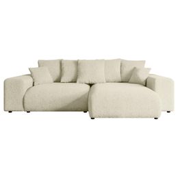 ECKSOFA Ottomane rechts ESKAR-L 266x176x72 Creme Boucl&eacute;