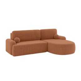 ECKSOFA mit Schlaffunktion und Bettkasten LIRA-L - 264x172x89 Apricot